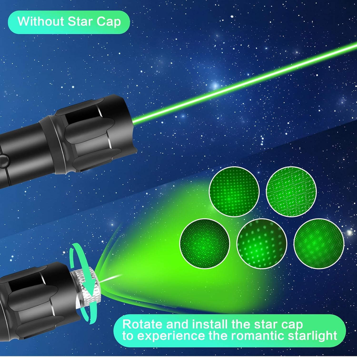 OTGFRF-Long Range Green Laser Pointer High Power - Flashlight with ...