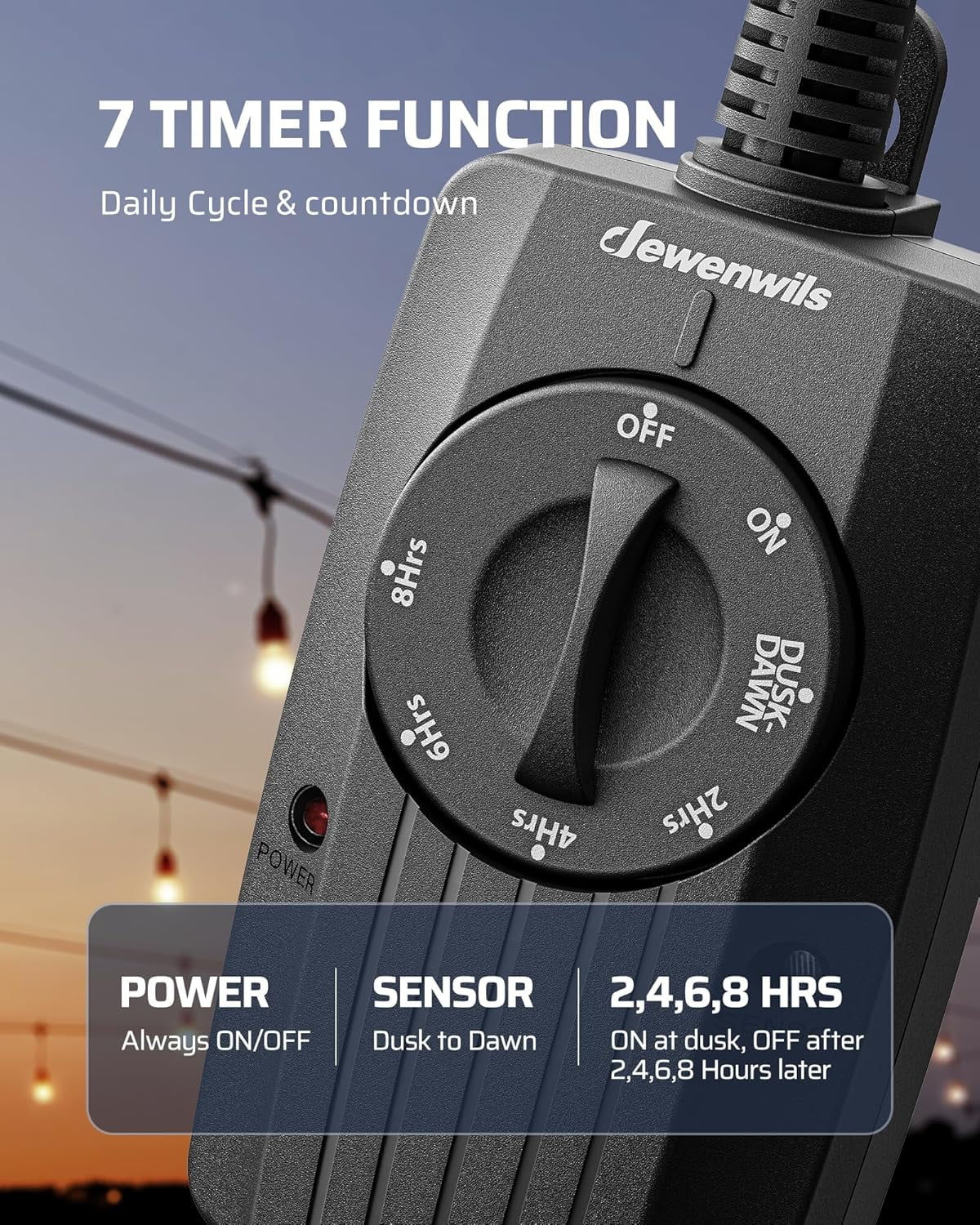 OTGFRF-Outdoor Light Timer Dusk to Dawn, Weatherproof, Plug in Timer ...