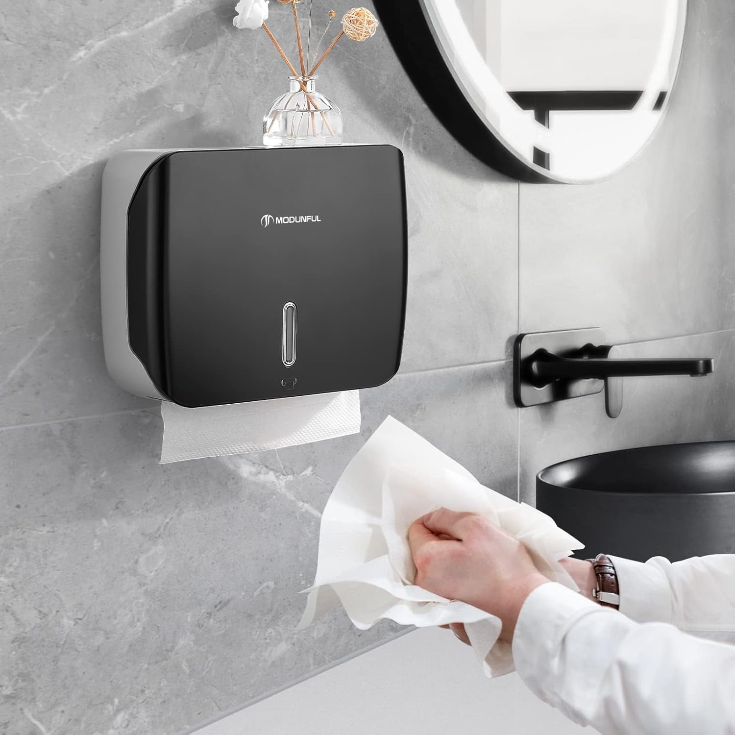 OTGFRF-Paper Towel Dispenser Wall Mount - No-Drill Adhesive Multifold ...