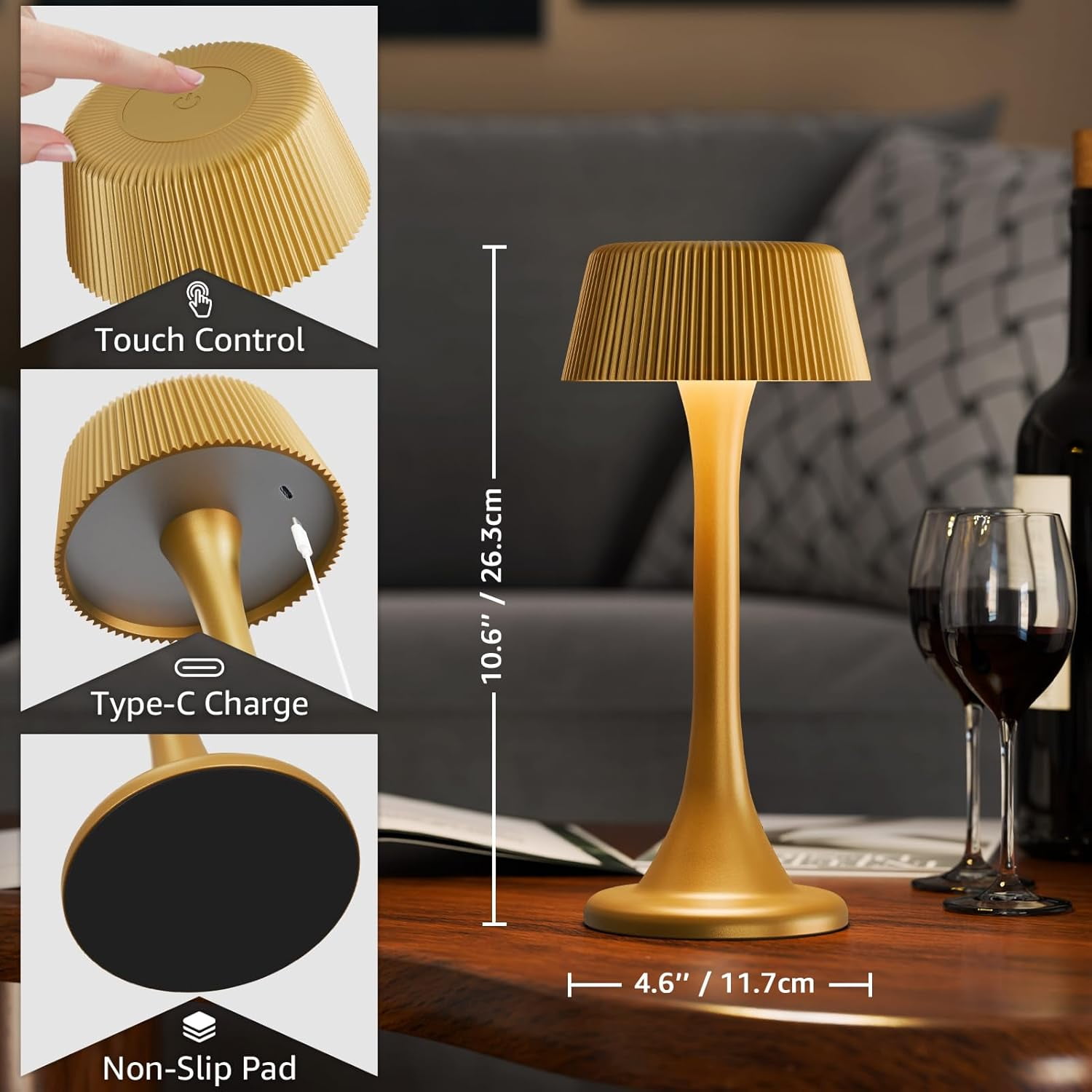 OTGFRF-Rechargeable Table Lamp, Outdoor Table lamp Cordless with ...