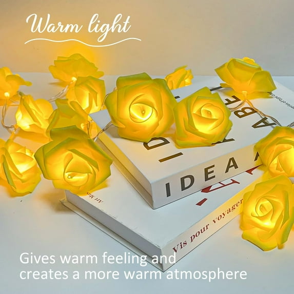 OTGFRF-Rose Flower String Lights,2M 20LED Battery Operated Romantic ...