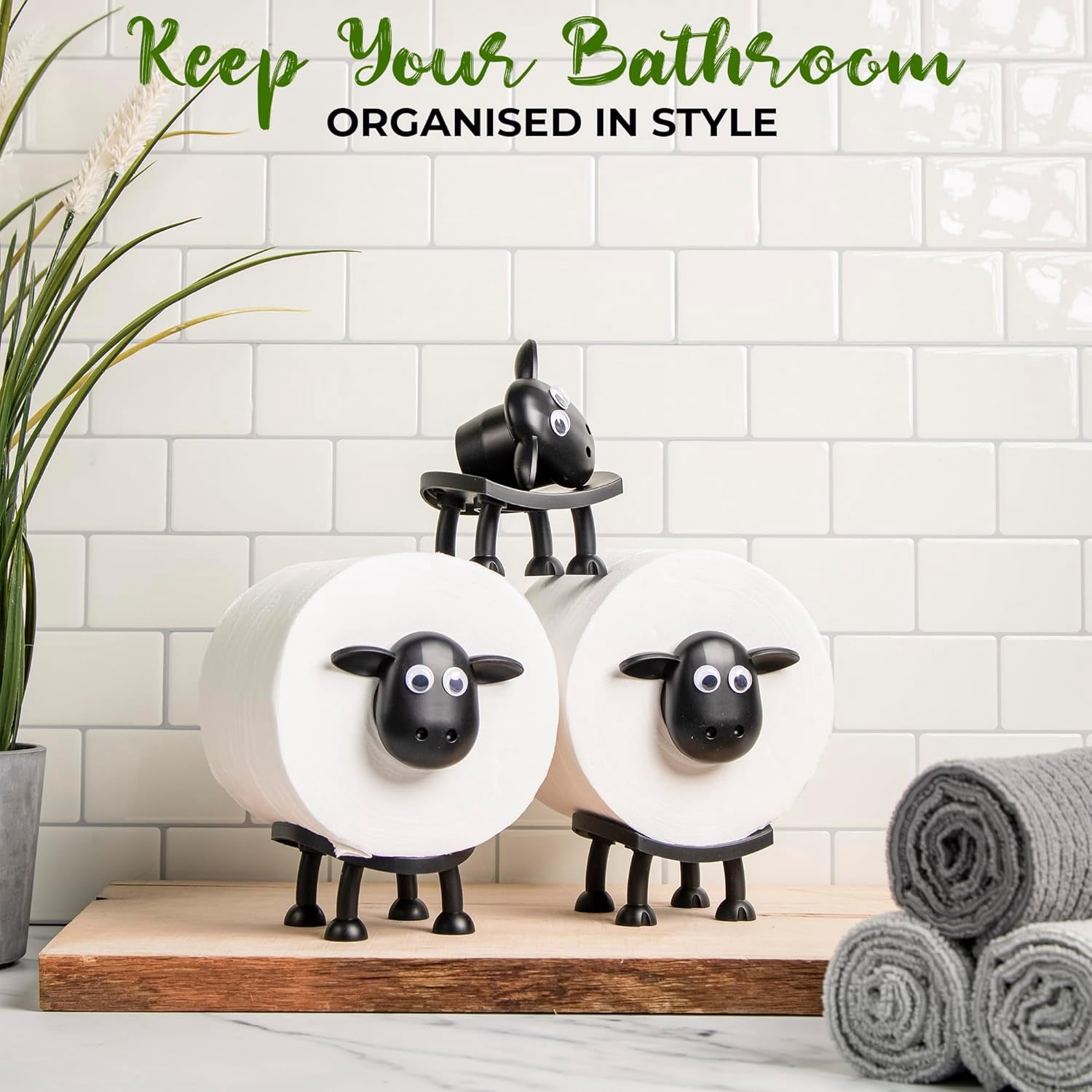 OTGFRF-Sheep Toilet Roll Holder, Free Standing Bathroom Set, 3D Printed ...