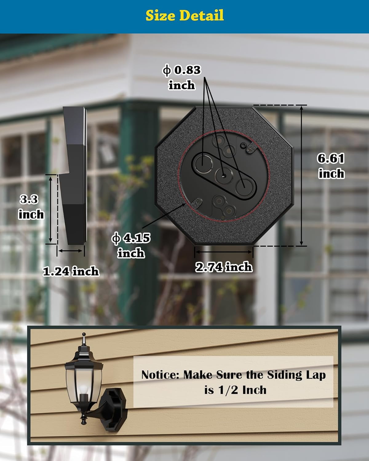 OTGFRF-Siding Mounting Block, 8141 Black Outdoor Light Mounting Kit ...