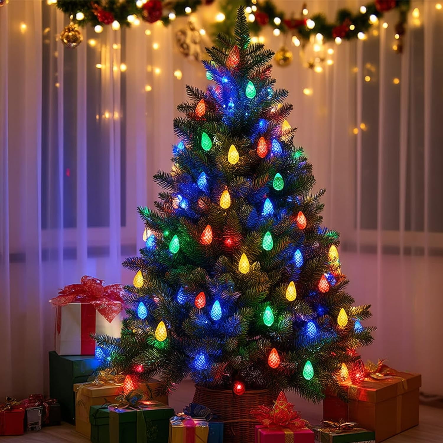 OTGFRF-Solar C6 Christmas Lights Outdoor, 16FT 50 LED Solar Powered ...