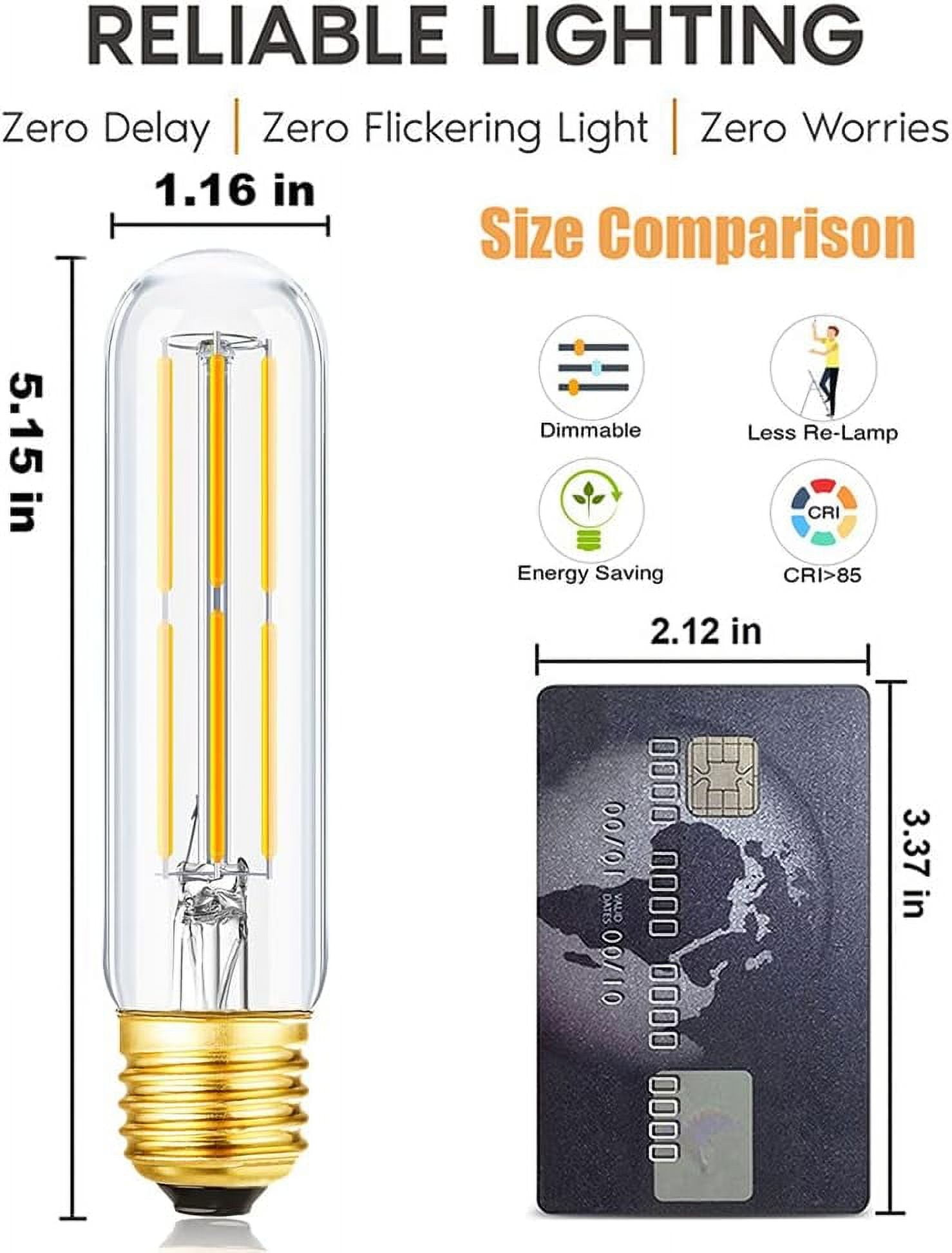 OTGFRF-T10 Led Bulb,Dimmable 6W Led Tubular Bulbs, 60 Watt Incandescent ...
