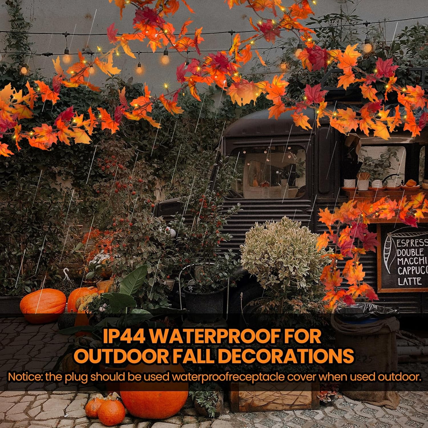 OTGFRF-Thanksgiving Decorations for Home Lighted Garland with Lights ...