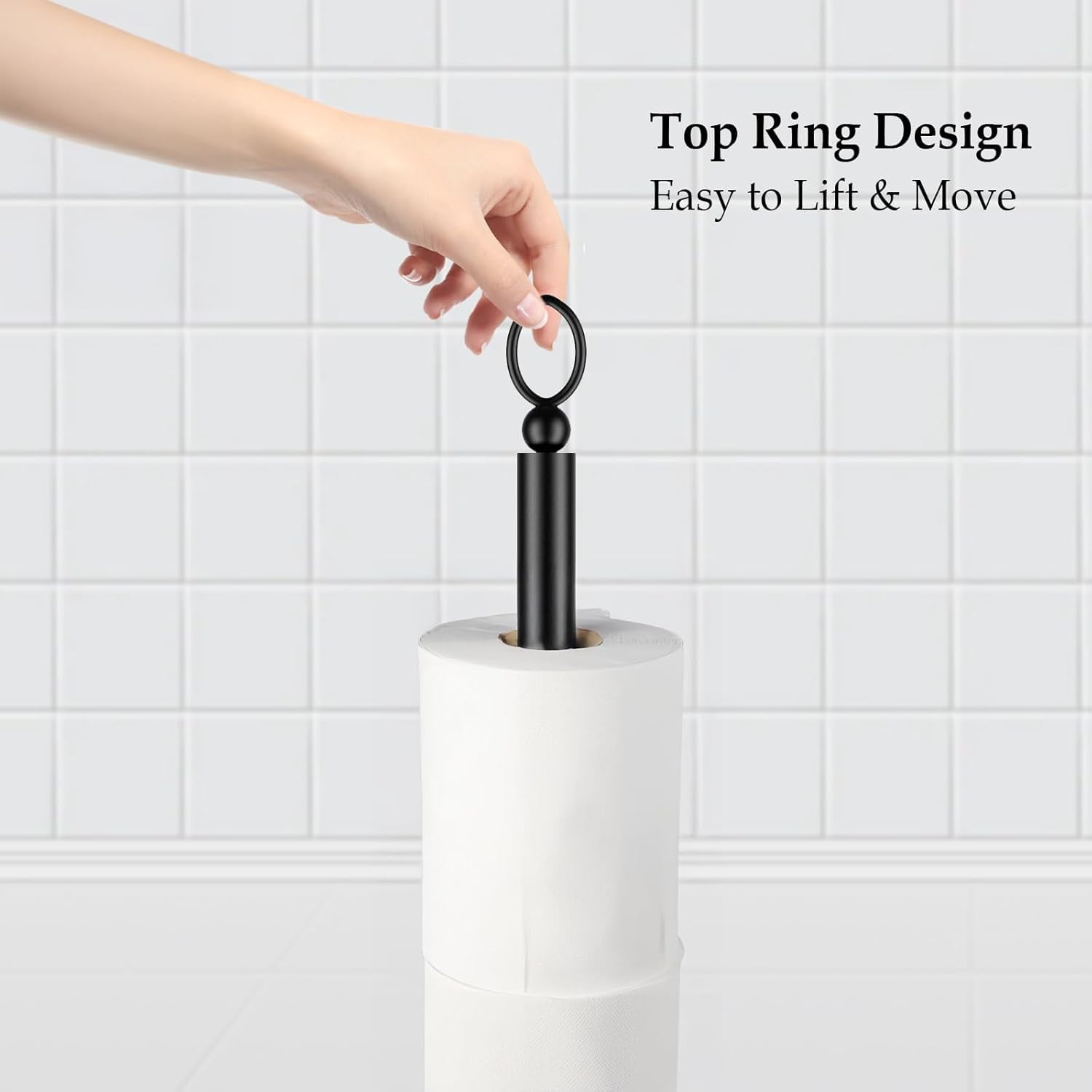 OTGFRF-Toilet Paper Holder Stand with Reserve Function, Free Standing ...