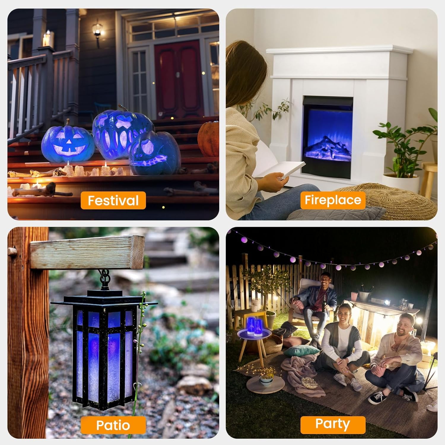 OTGFRF-【Upgraded】 LED Flame Lights with Remote & Timer, 4-Mode ...
