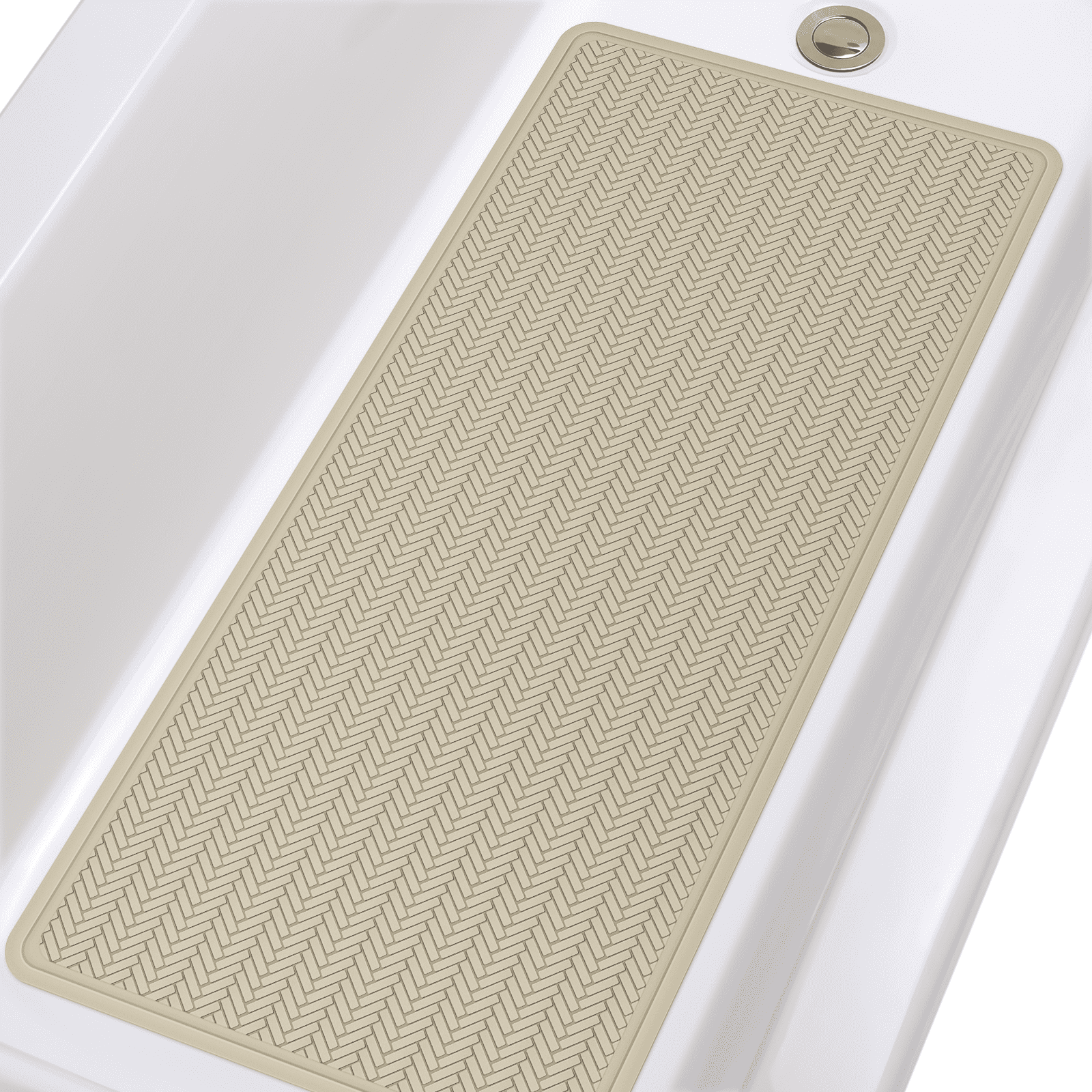 OTHWAY, Extra Large Bath Mat, 36" x 17", Brown, Non-Slip Shower Rug ...
