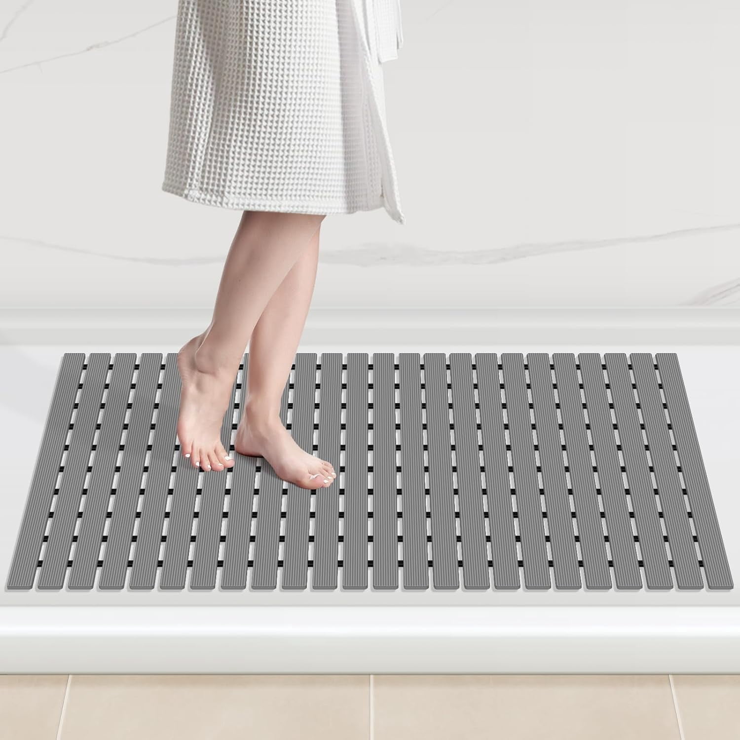 OTHWAY Large Shower Mat, 35.4 x 24 Inch No Suction Cup Shower Mat Non ...