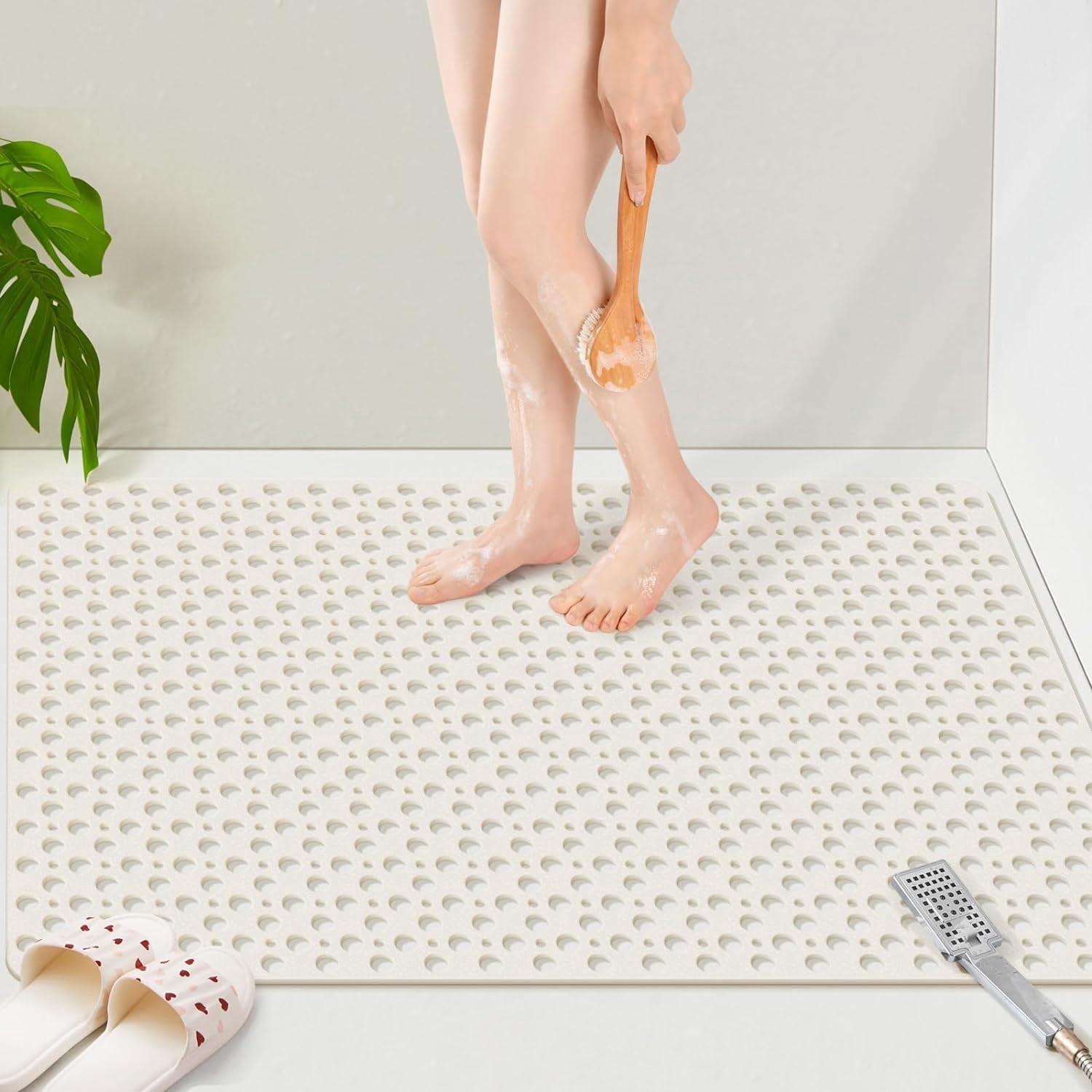OTHWAY Large Shower Mat, 47x32 TPE Anti Slip Shower Mat, Heavy Bath ...