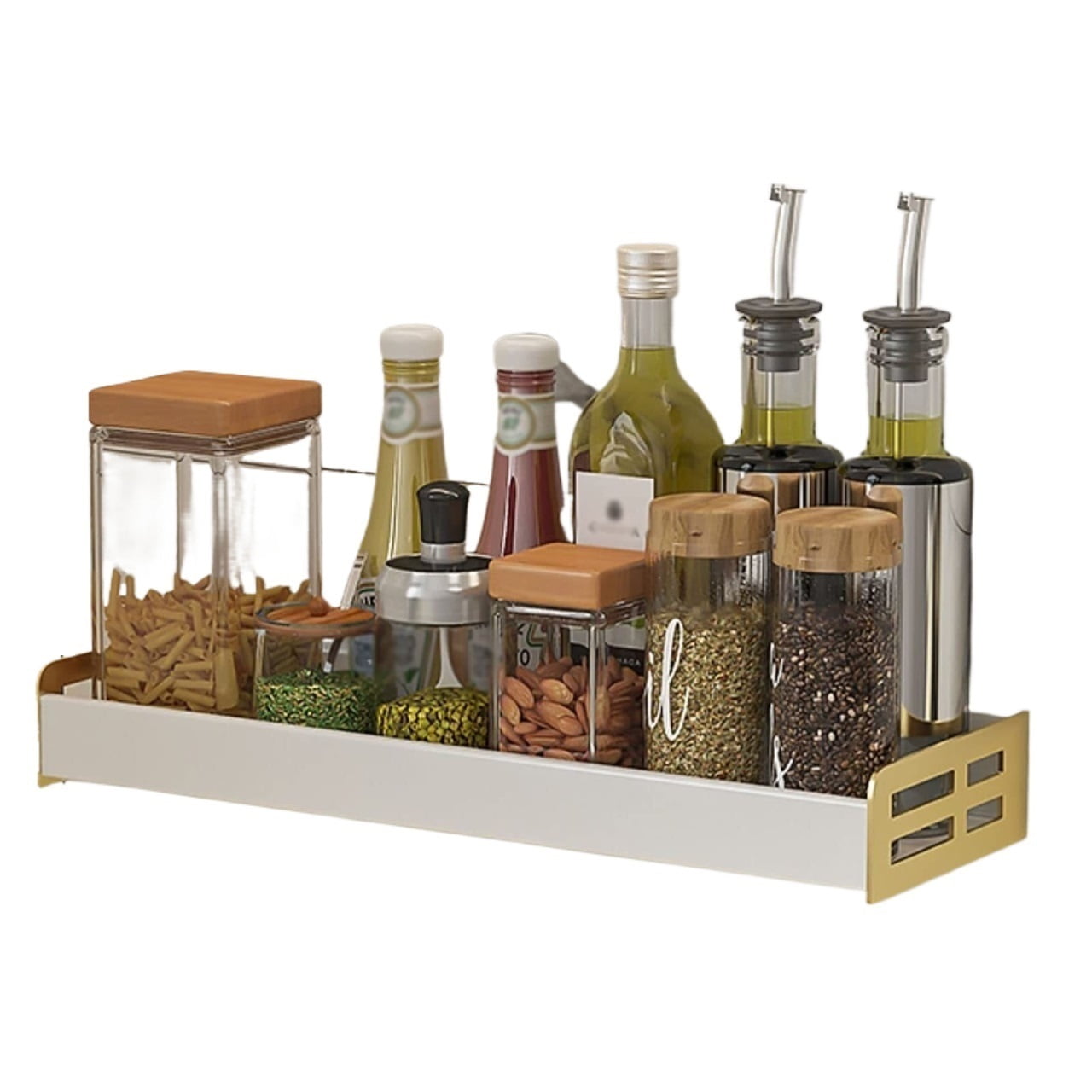 OTHZON Spice Rack Organiser,Wall Mount Floating Kitchen Spice Rack ...