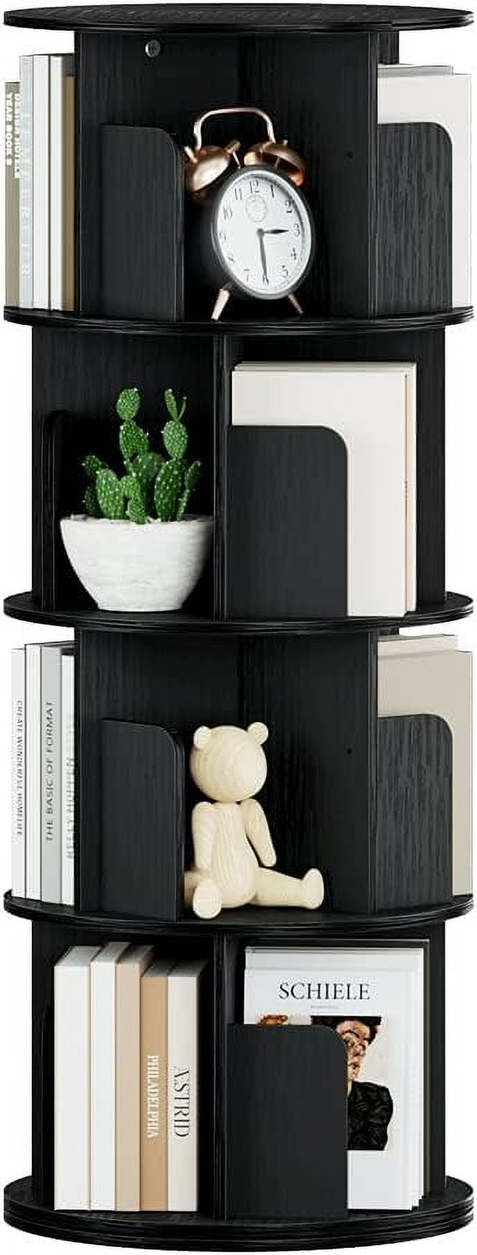 OTK Rotating Bookshelf, 360° Display Standing Book Shelf Organizer, 4 ...