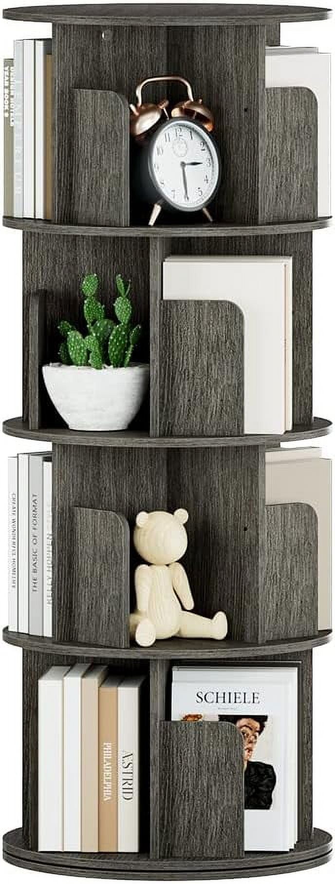OTK Rotating Bookshelf, 360° Display Standing Book Shelf Organizer, 4 ...