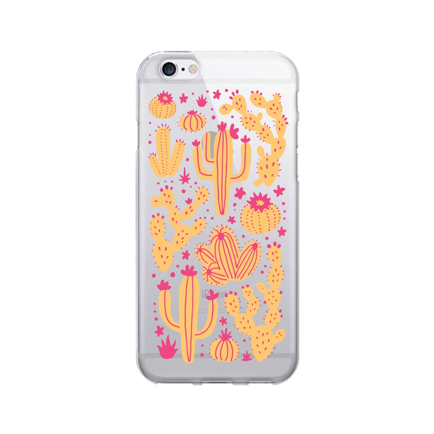 OTM Prints Clear Phone Case, Desert Cacti Pink & Orange - iPhone 6/6s/7 ...