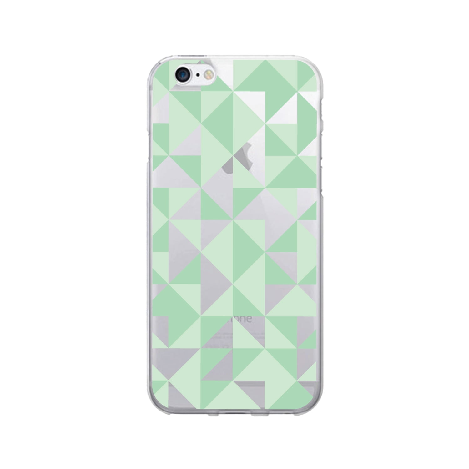 OTM Prints Clear Phone Case, Geo Triangle Green - iPhone 6 Plus/7 Plus ...