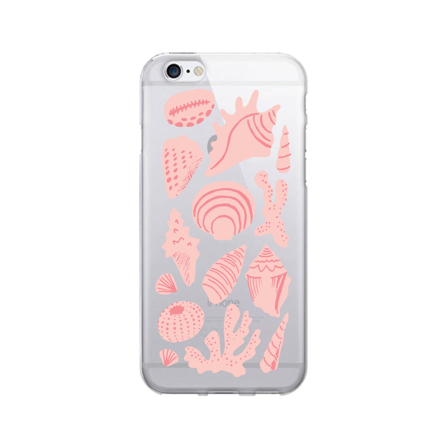 OTM Prints Clear Phone Case, Shell Collection Pink Rose - iPhone 6 Plus ...