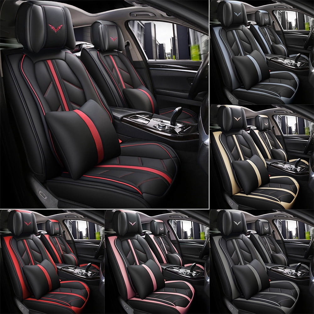 OTOEZ Universal 5D Luxury Leather Car Seat Cover Full Set, Fully ...