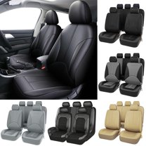 Free Shipping! BDK Classic Black Faux Leather Car Seat Covers Full Set ...