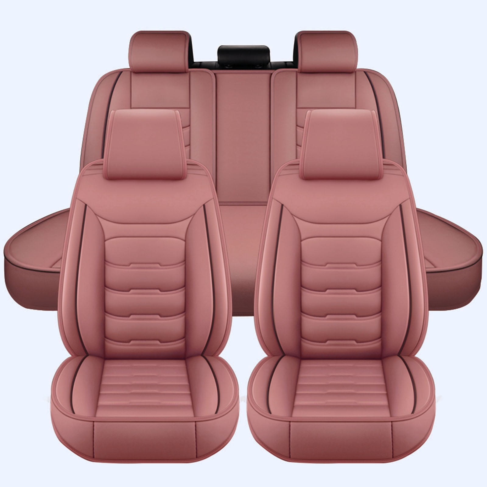 OTOEZ Universal PU Car Seat Covers Full Set 5 Seats Leather Front and ...
