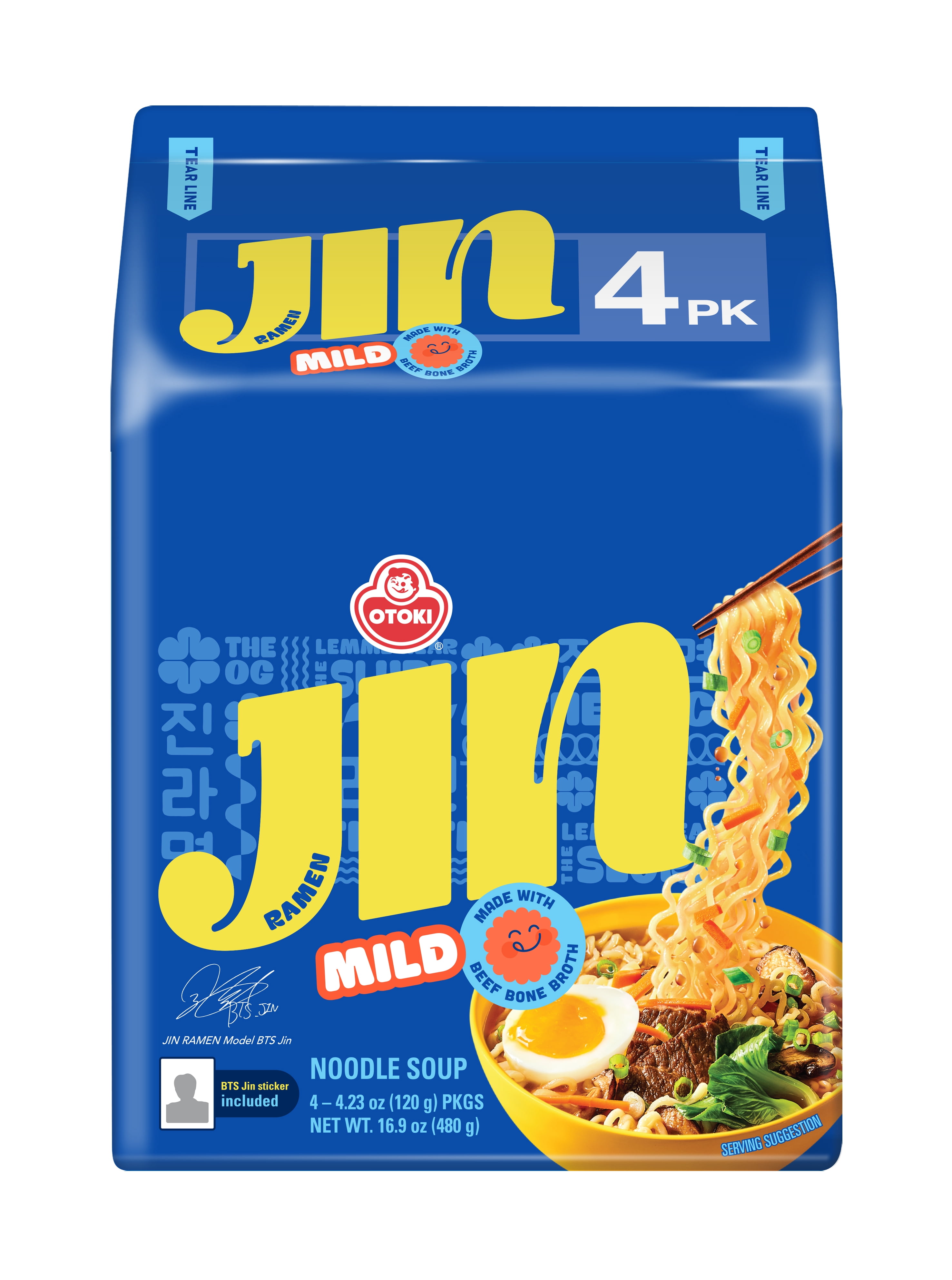 OTOKI Jin Ramen Mild Noodle Soup, 4 Pack, 4.23 oz - Walmart.com