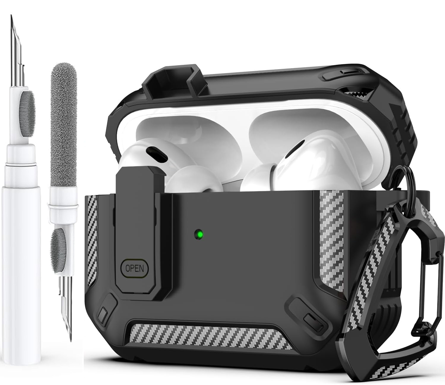 OTOP AirPods Pro Case 2nd/1st Gen, Lock, Shockproof, Cleaning Kit ...