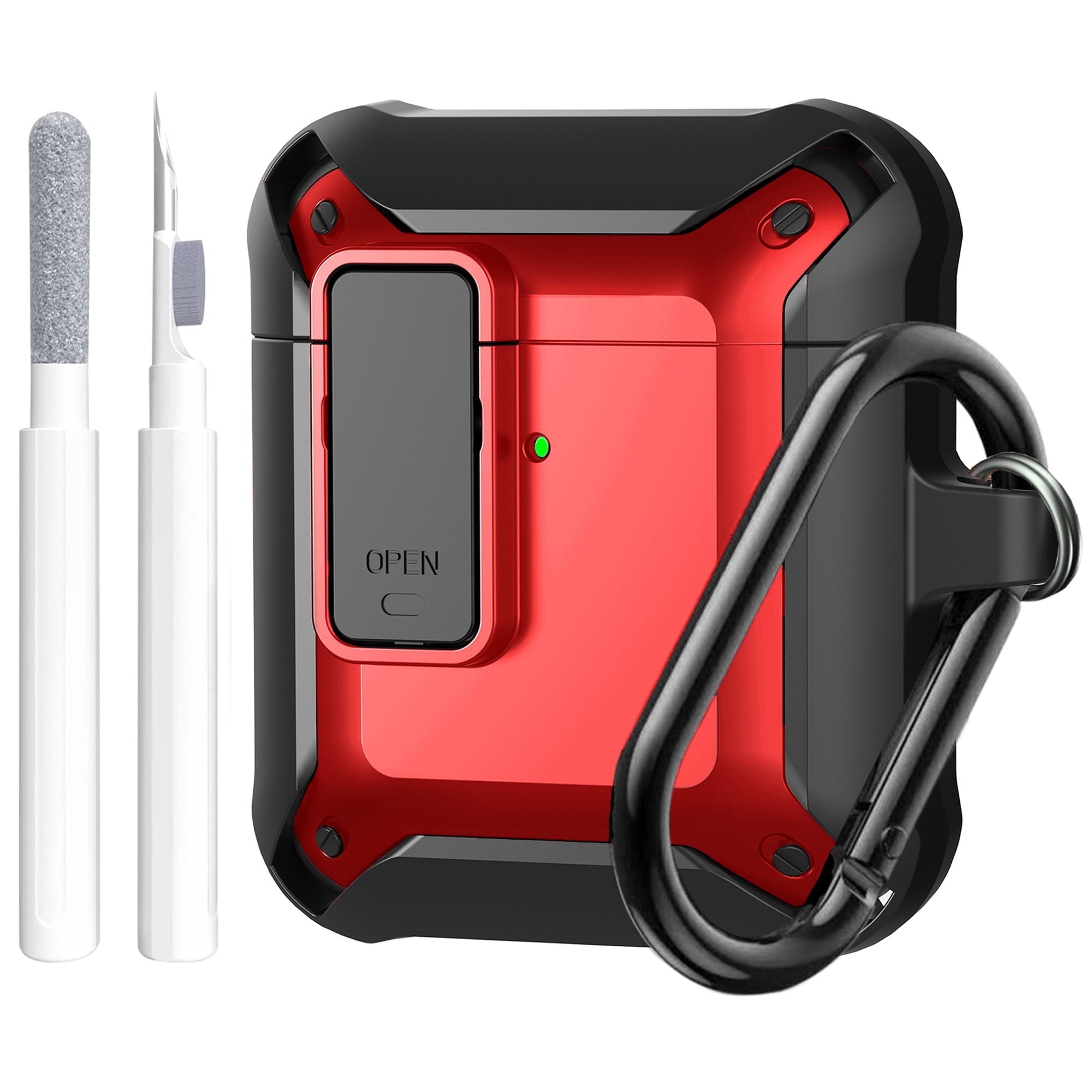 OTOPO AirPods 2nd 1st Gen Rugged Case, Lockable Shockproof Cover, Black ...