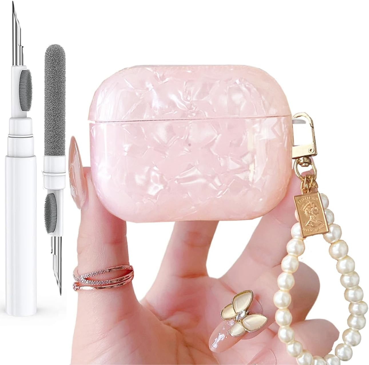 OTOPO Cute Glitter Airpods Pro 3 Gen Case 2025 with Cleaner Pen, Shell ...