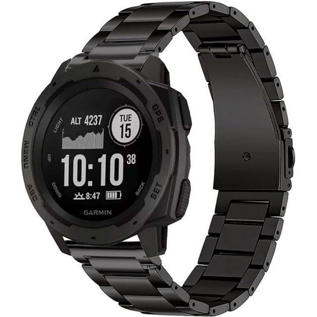 OTOPO Metal Bands for Garmin Instinct / 2 Solar Watch Bands, Solid ...