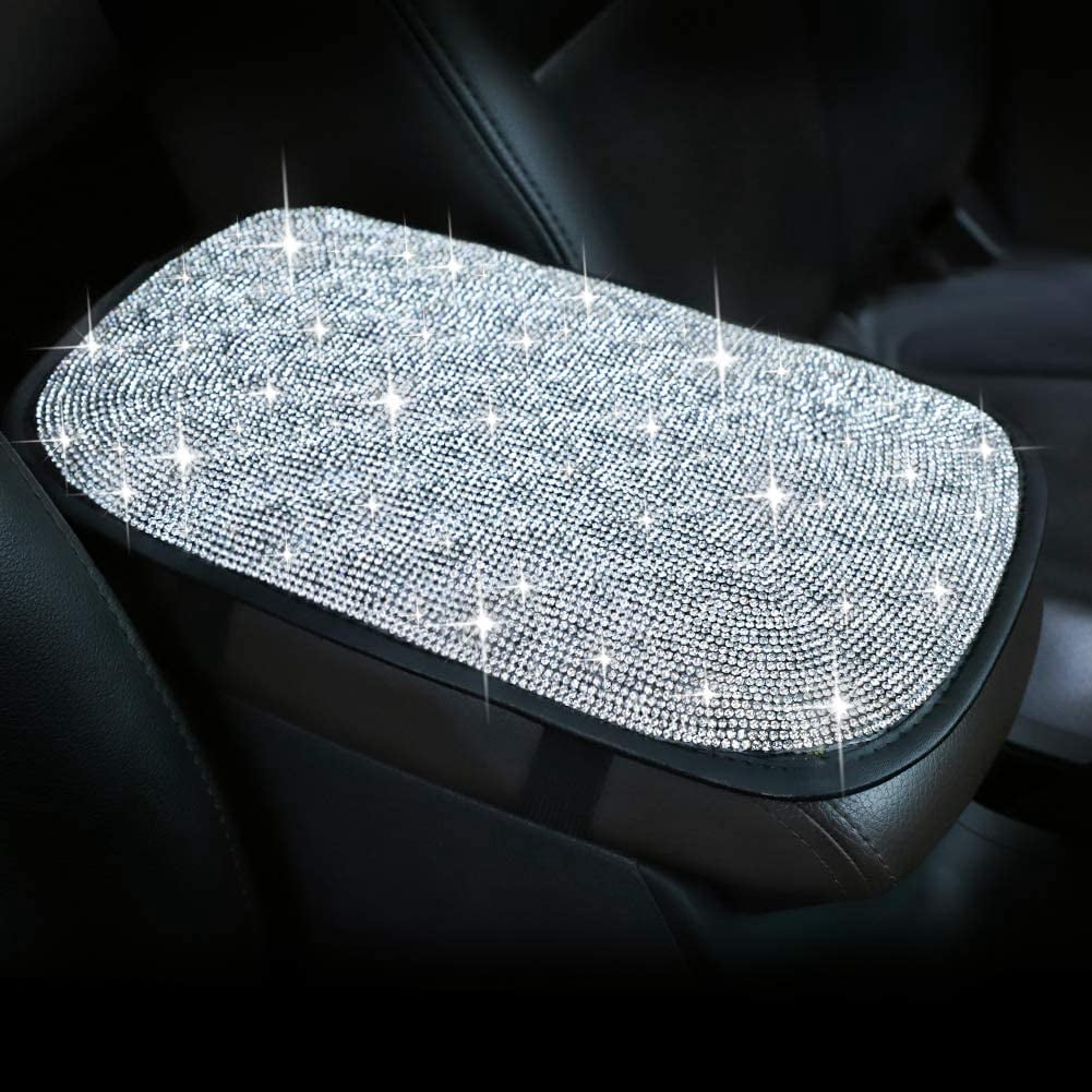 OTOSTAR Bling Bling Car Armrest Cover Luster Crystal Car Center Console ...