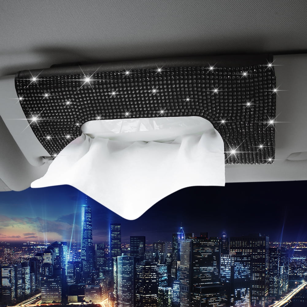 OTOSTAR Bling Bling Car Sun Visor Tissue Box Mask Holder, Pure Handmade ...