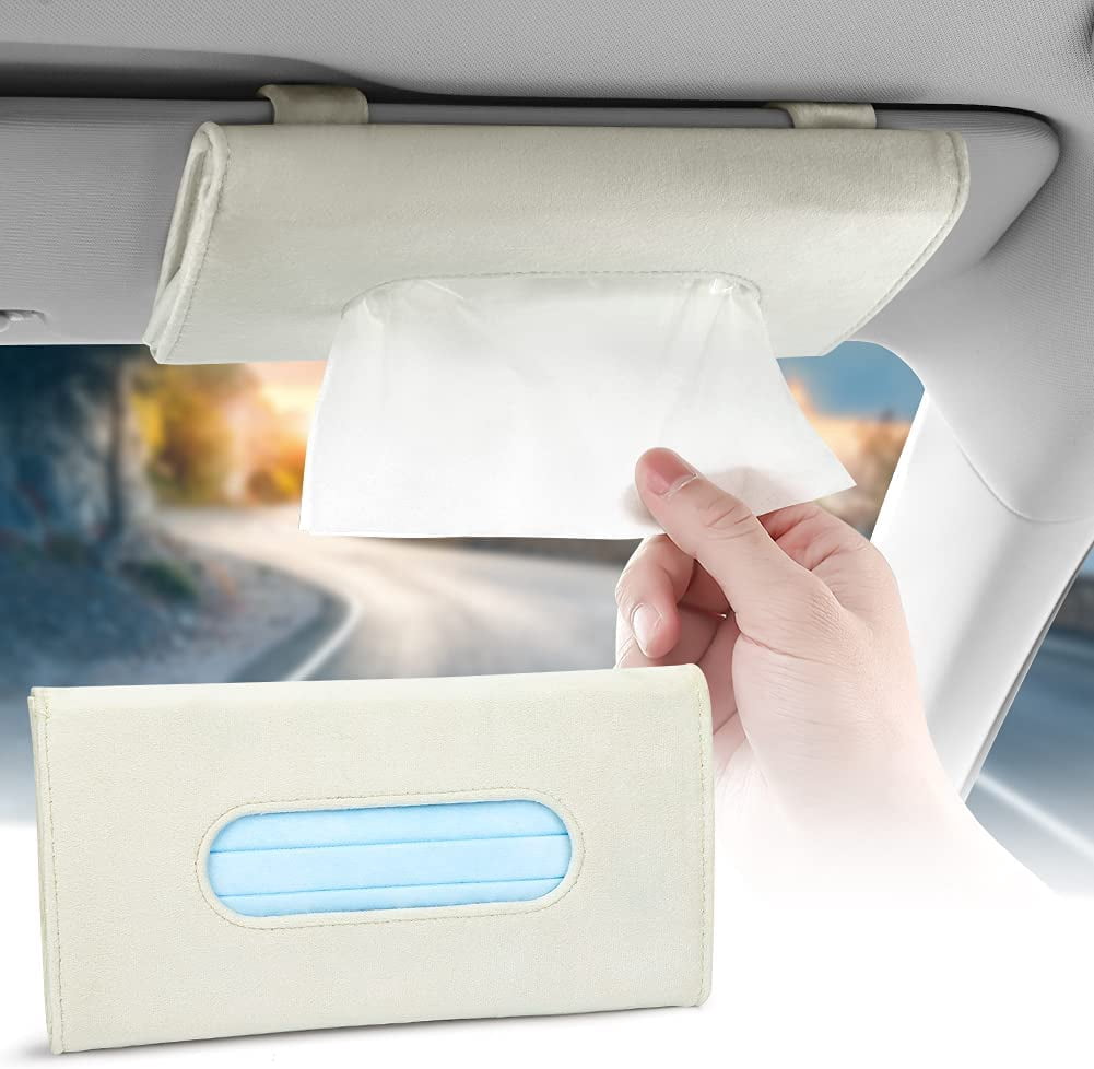 OTOSTAR Tissue Holder Box Mask Holder for Car, Soft Velvet Car Visor ...