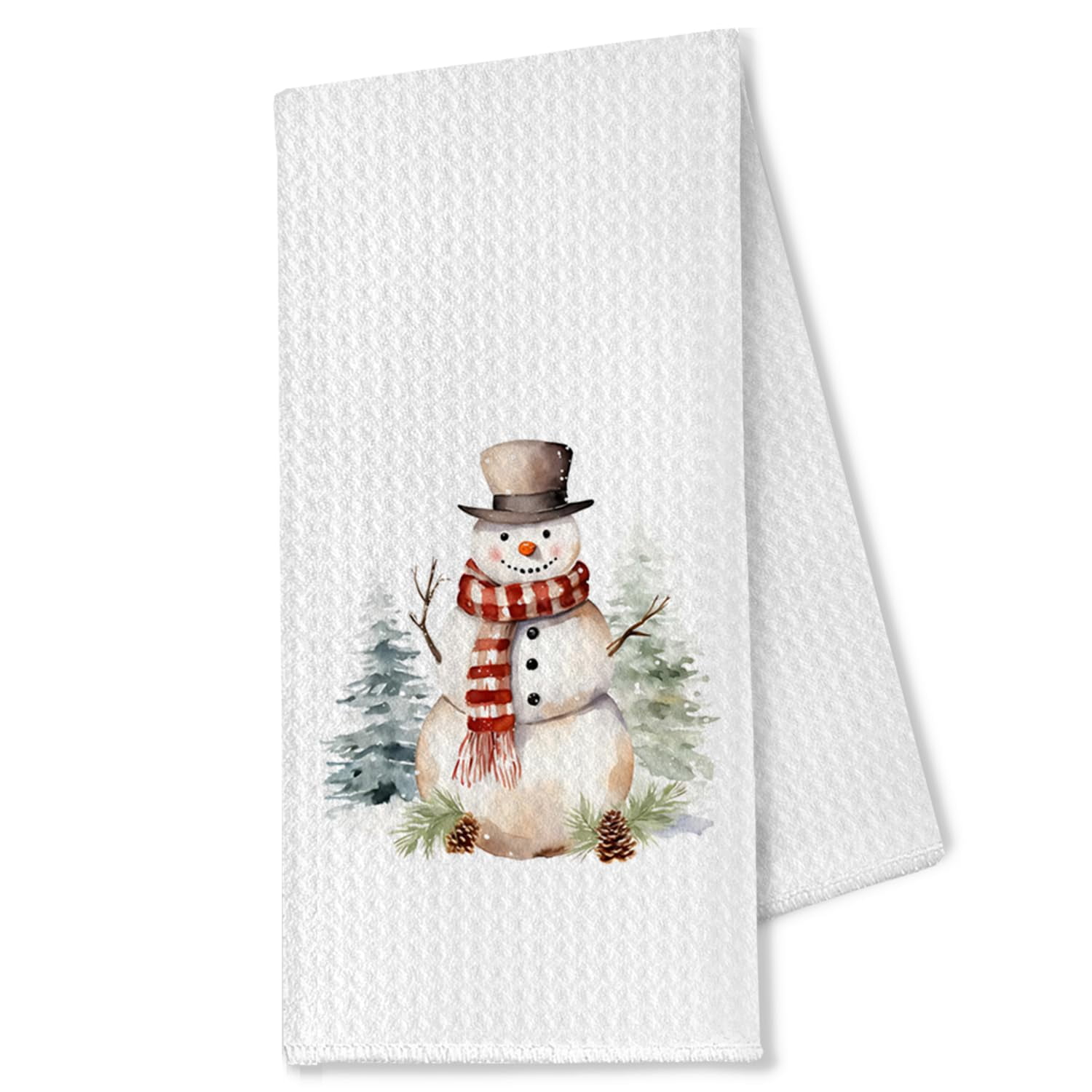 OTOUO Christmas Snowman Kitchen Towels, Winter Snowman Dish Towels Tea ...