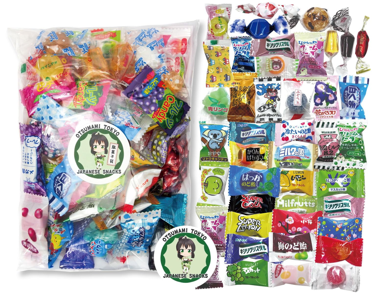 OTSUMAMI TOKYO Japanese Candy YPF5 Variety Pack, 50 Pcs, Japanese ...