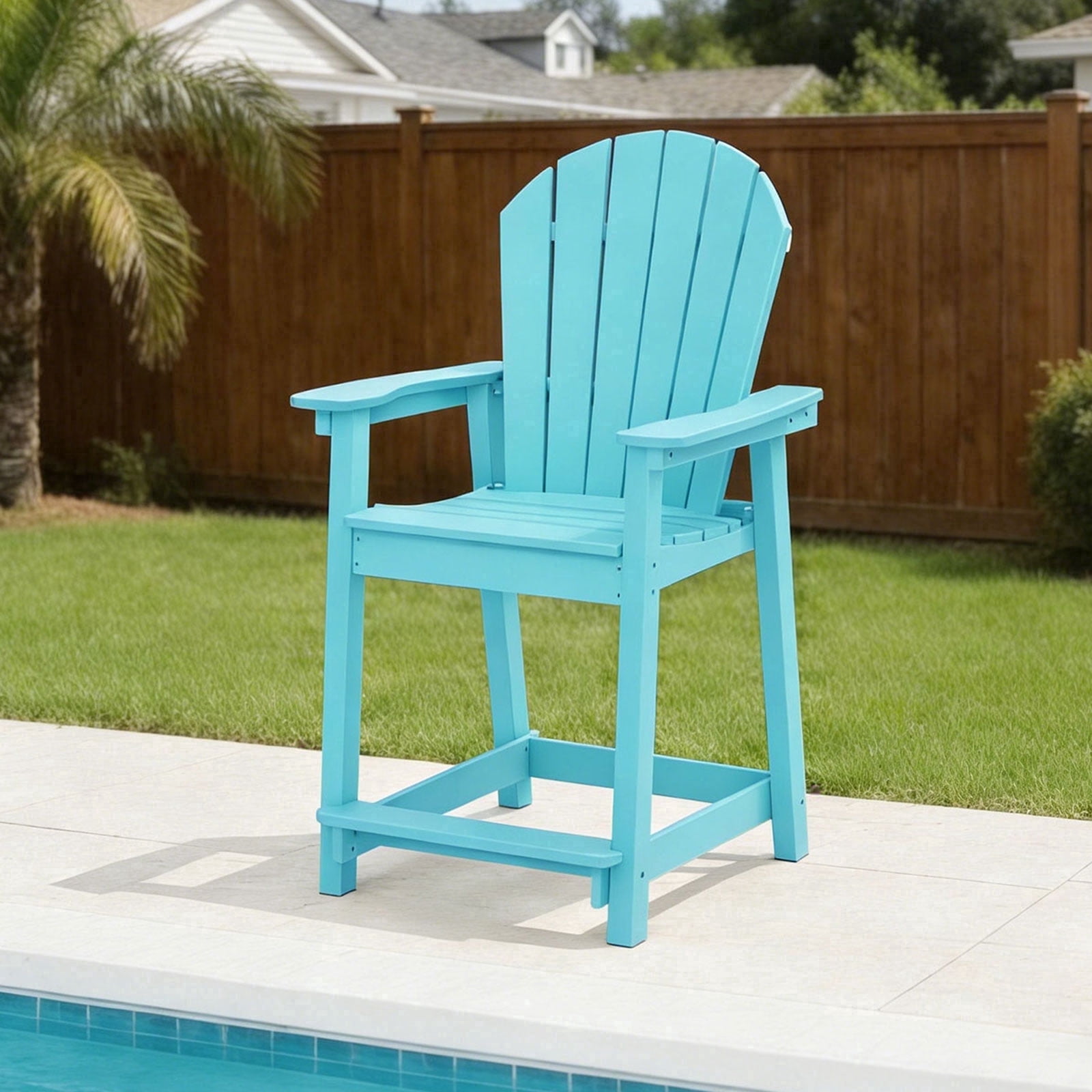 OTSUN Tall Modern Adirondack Chair, All Weather HDPE Bar Height ...