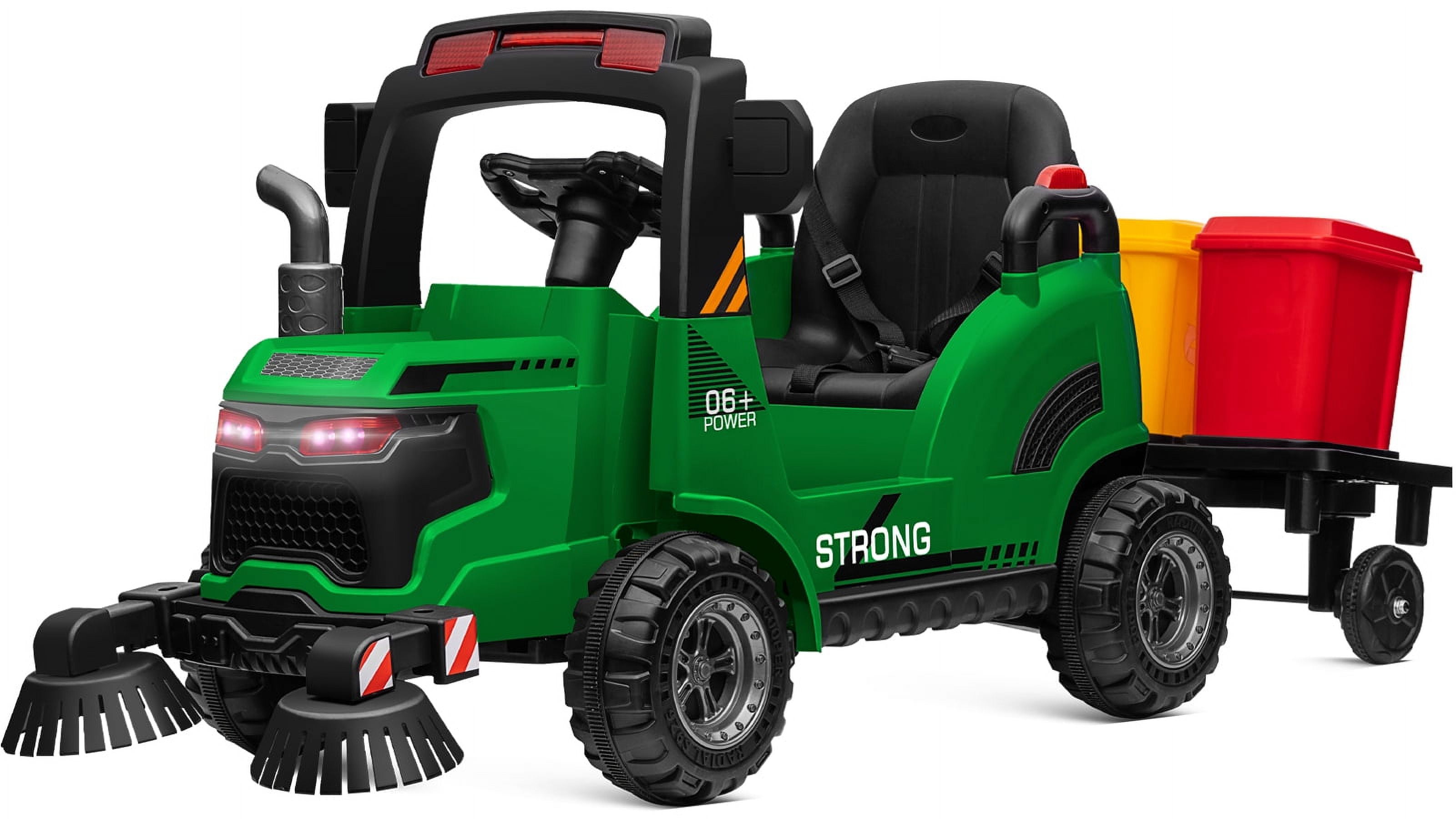 OTTORD 12V Ride on Car, Kids Street Sweeper Truck Electric Vehicle with ...