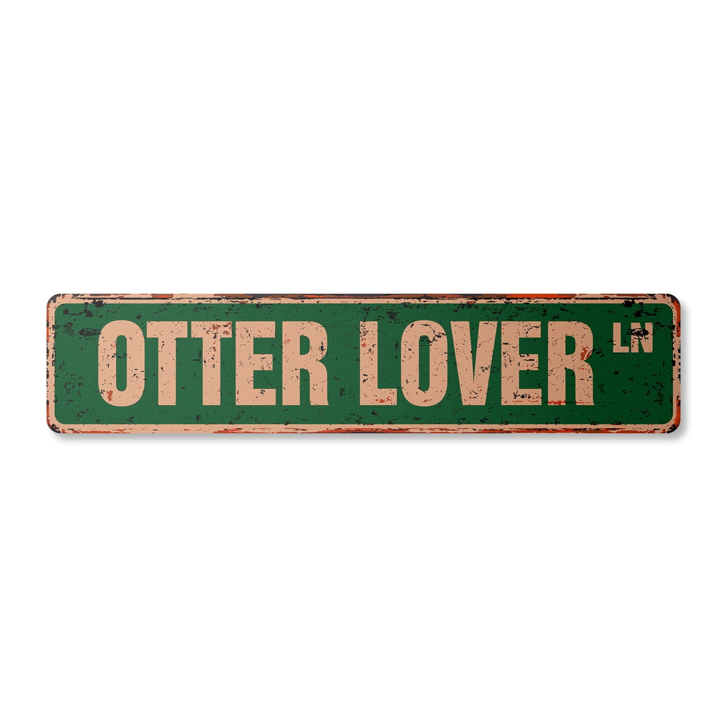 OTTER LOVER Vintage Aluminum Street Sign water dam wood animal raft ...