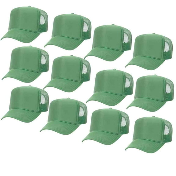OTTO CAP 5 Panel High Crown Mesh Back Trucker Hat, Polyester Foam Front ...