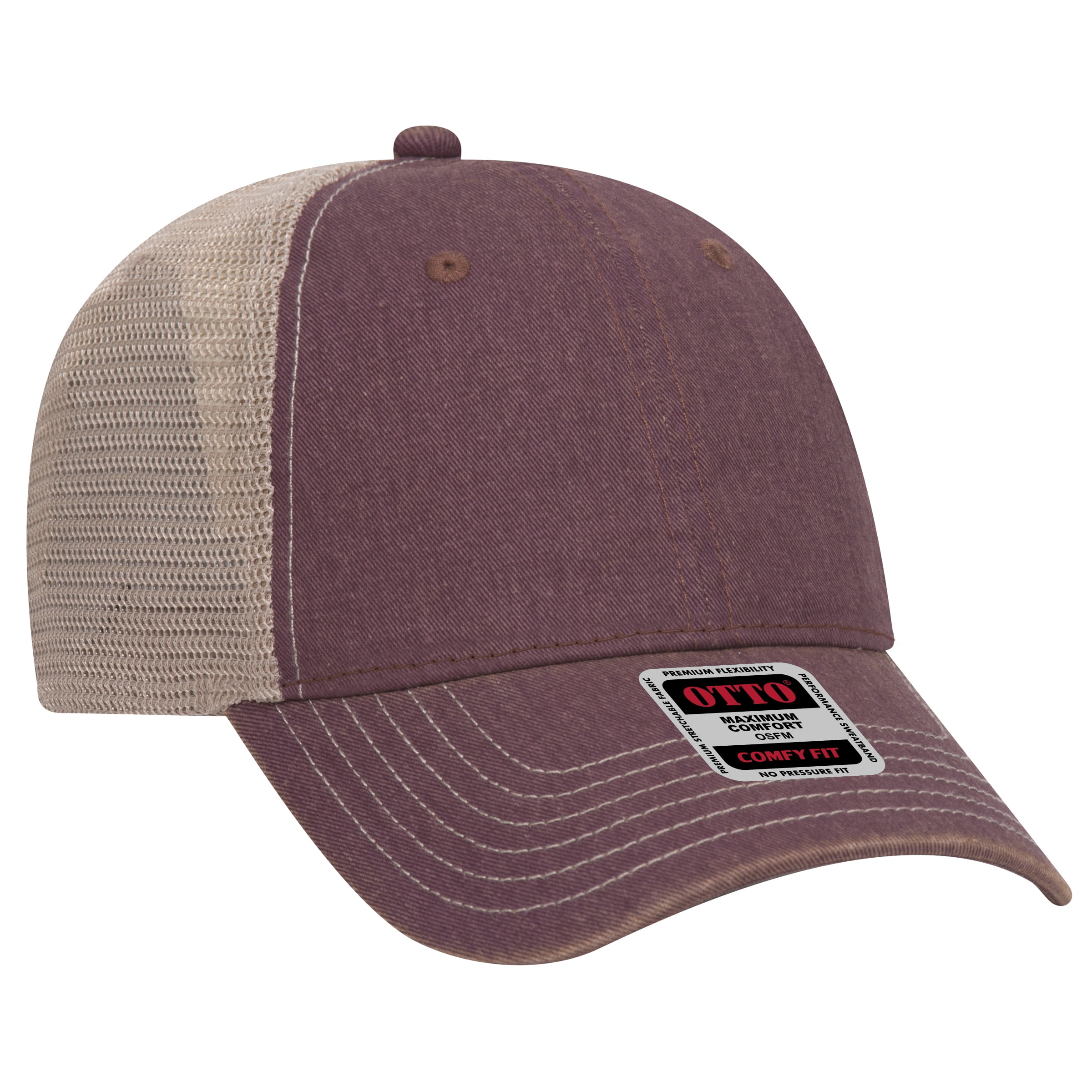 OTTO CAP 6 Panel Low Profile Soft Polyester Mesh Back Baseball Cap ...