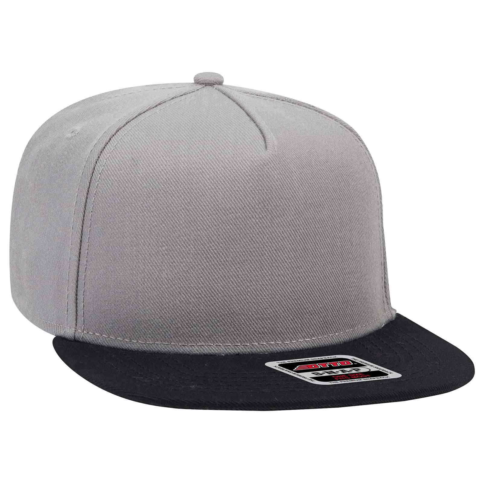Otto 5 Panel Mid Pro Snapback Hat, Wool Blend Flat Bill Cap - 158-1176 ...