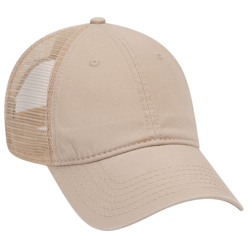 OTTO Garment Washed Cotton Twill 6 Panel Low Profile Mesh Back Trucker ...