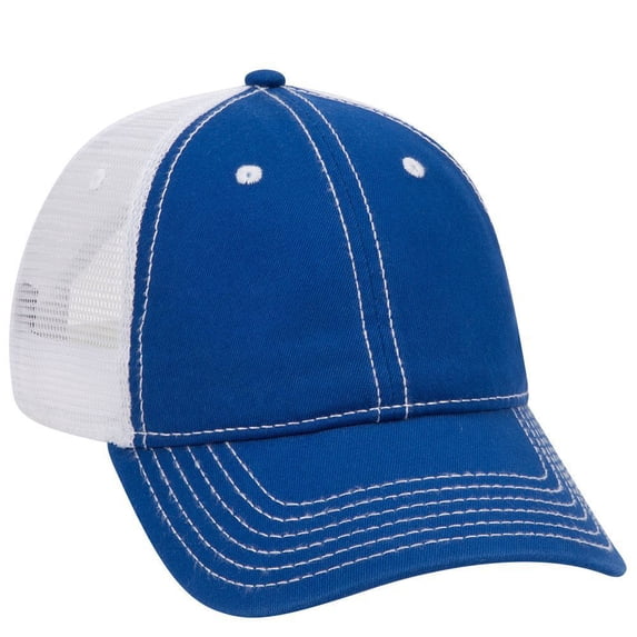 OTTO Garment Washed Cotton Twill 6 Panel Low Profile Mesh Back Trucker ...