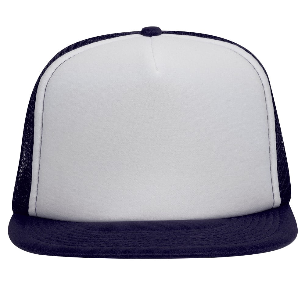 OTTO SNAP Round Flat Visor High Crown Mesh Back 5 Panel Trucker ...