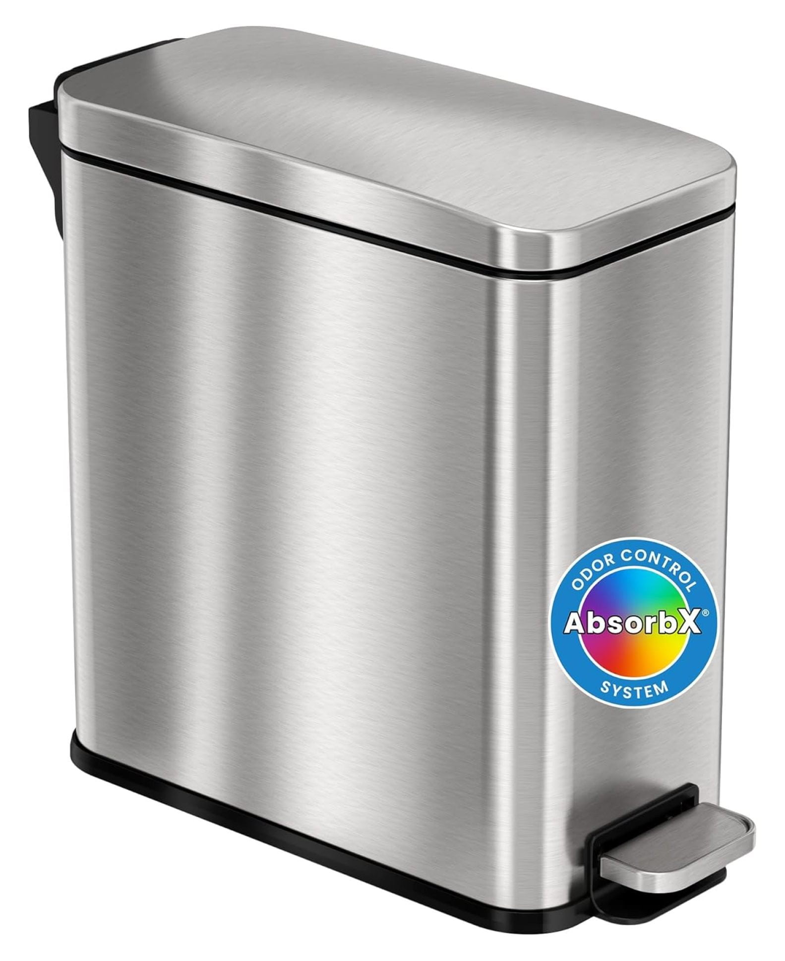 OTTO12306 SoftStep 3 Gallon Bathroom Slim Step Trash Can with Odor Control System & Removable ...