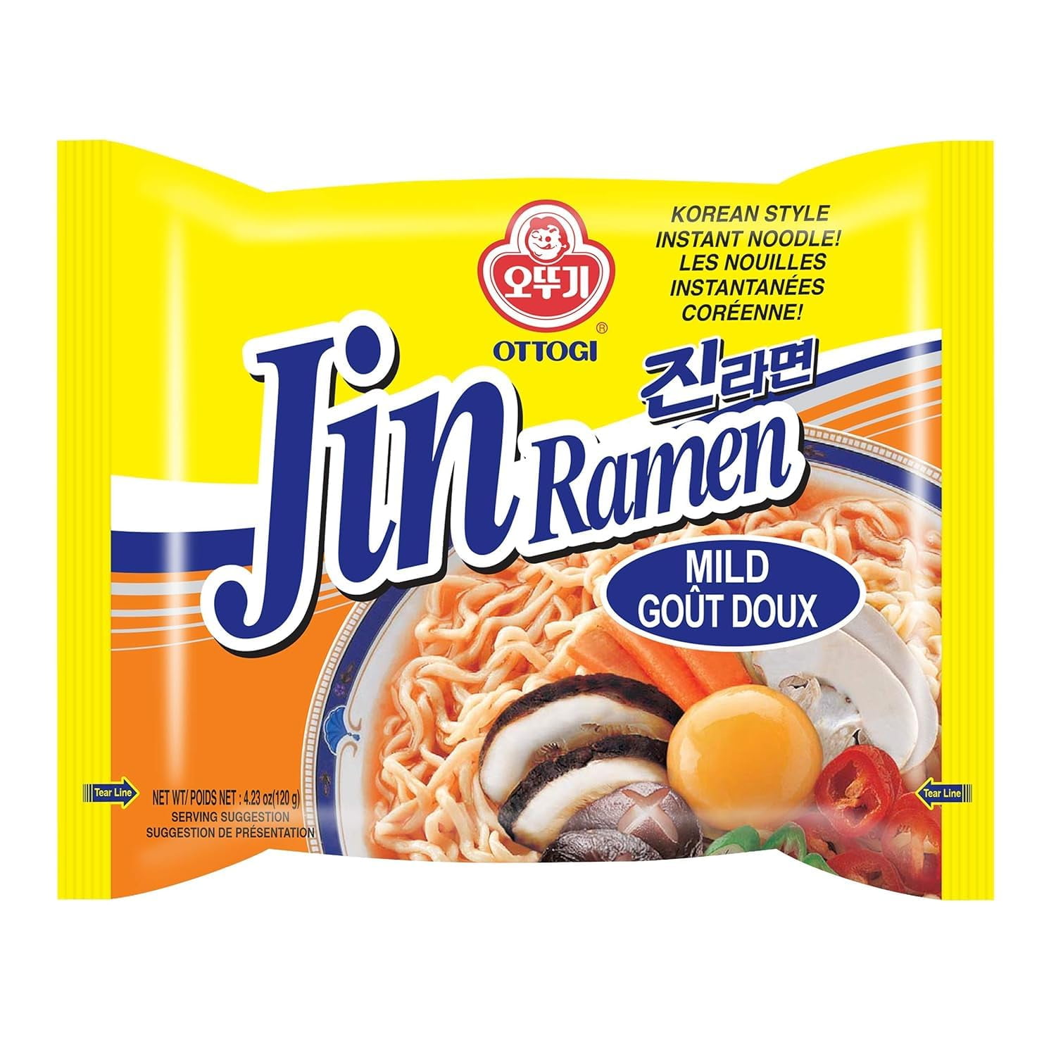OTTOGI Jin Ramen Mild Flavor, Authentic Korean Instant Noodle, Genuine ...
