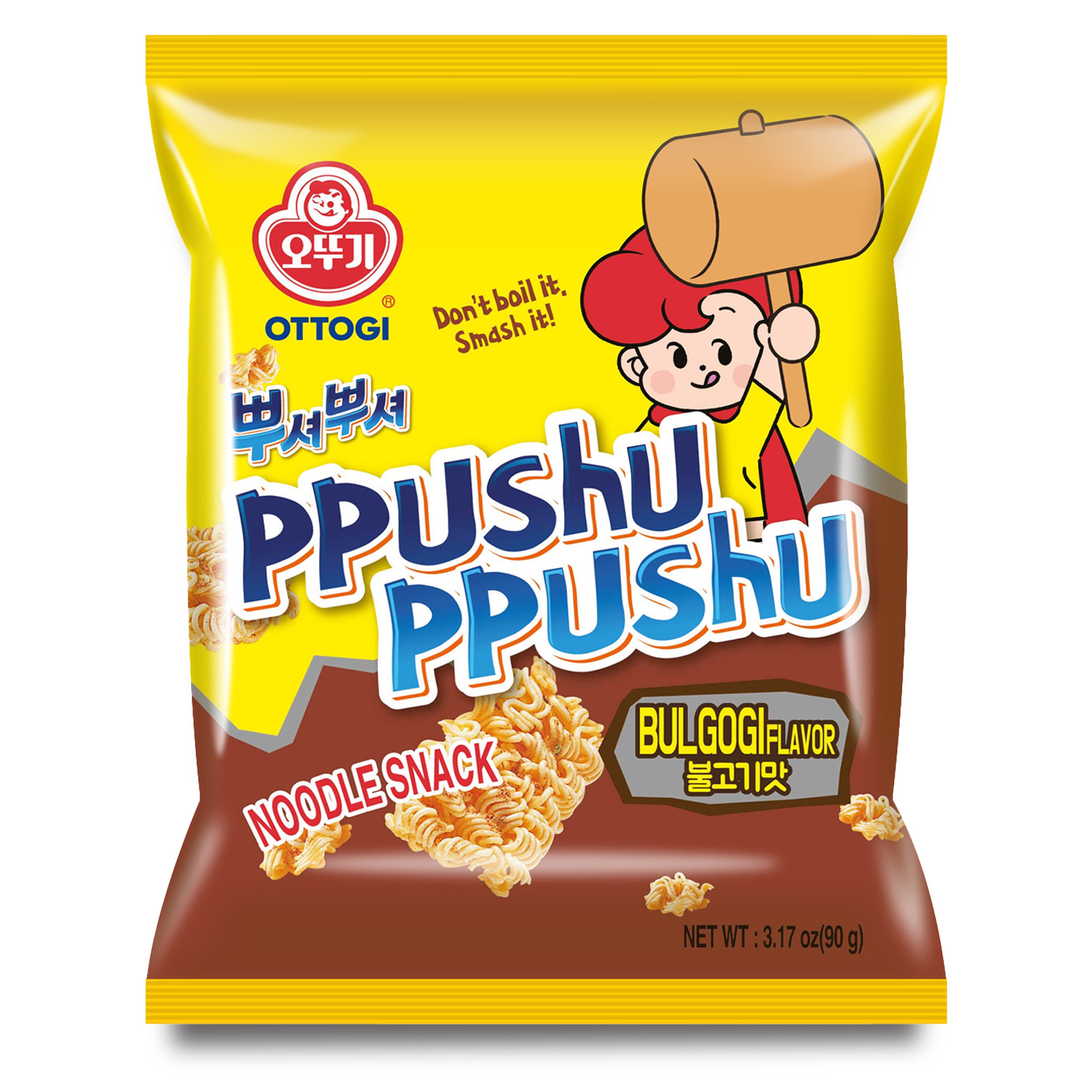 OTTOGI Ppushu Ppushu Korean Ramen Snack Bulgogi Flavors, 24 Pack ...