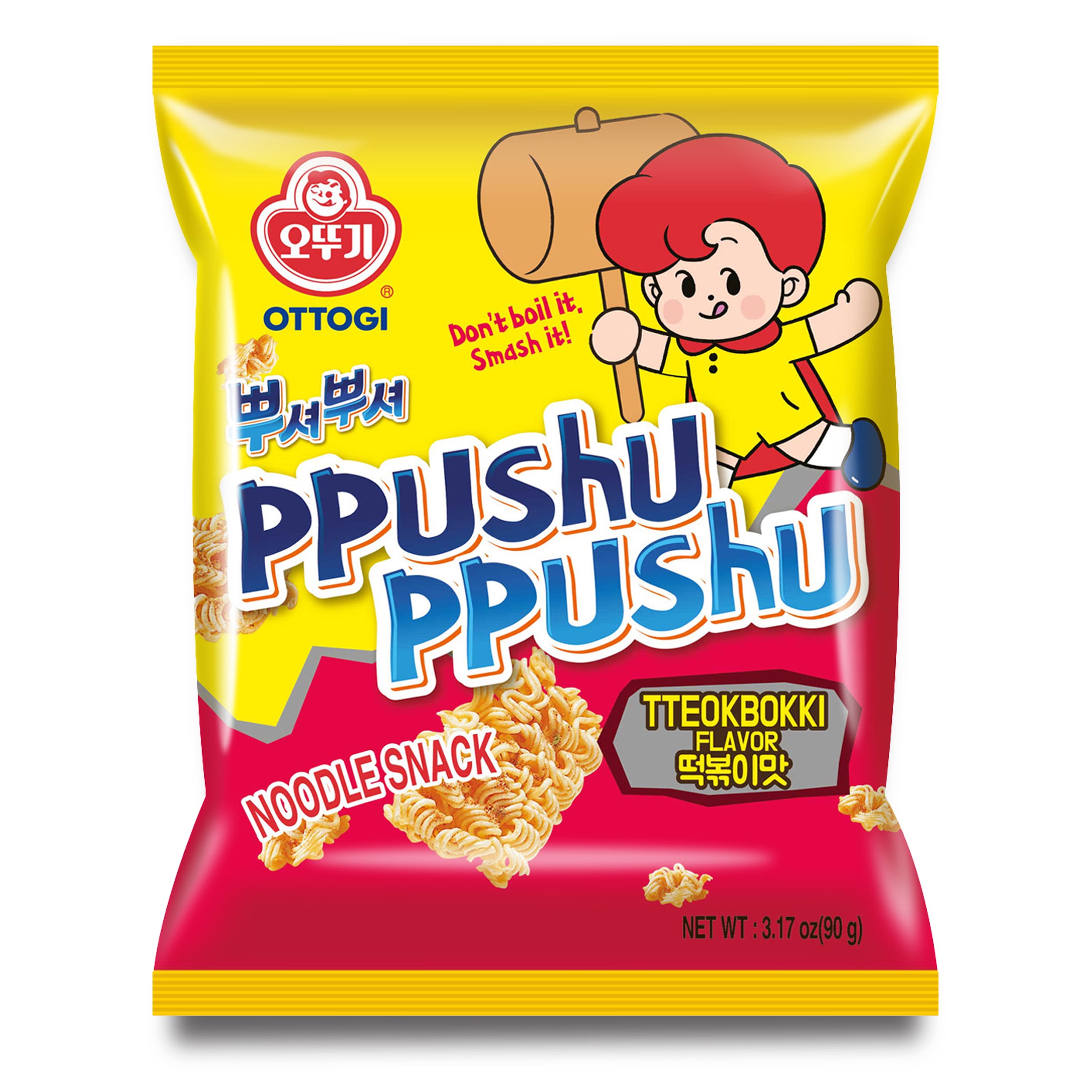 OTTOGI Ppushu Ppushu Korean Ramen Snack Tteokbokki Flavors, 24 Pack ...