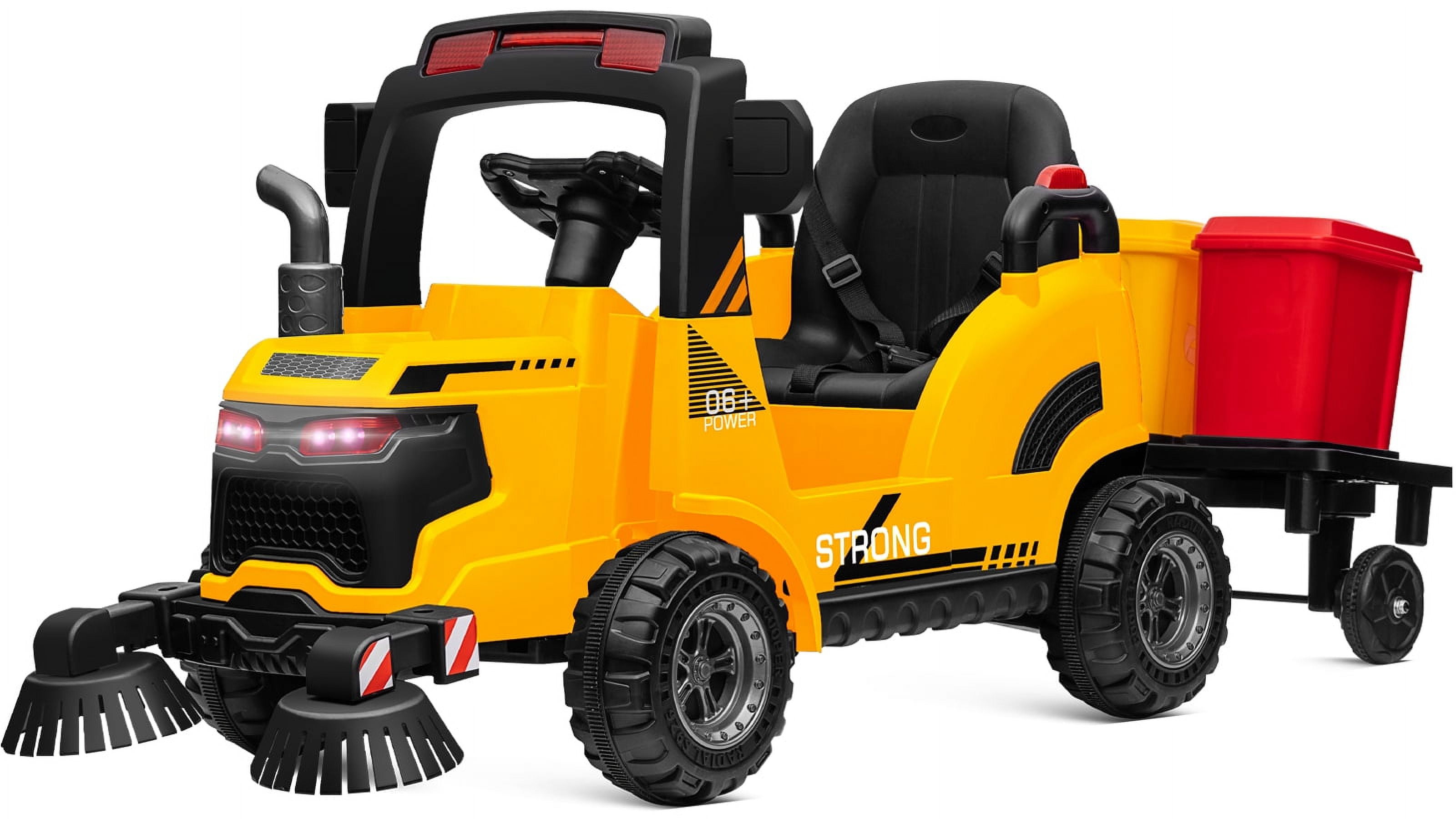 OTTORD 12V Ride on Car, Kids Street Sweeper Truck Electric Vehicle with ...