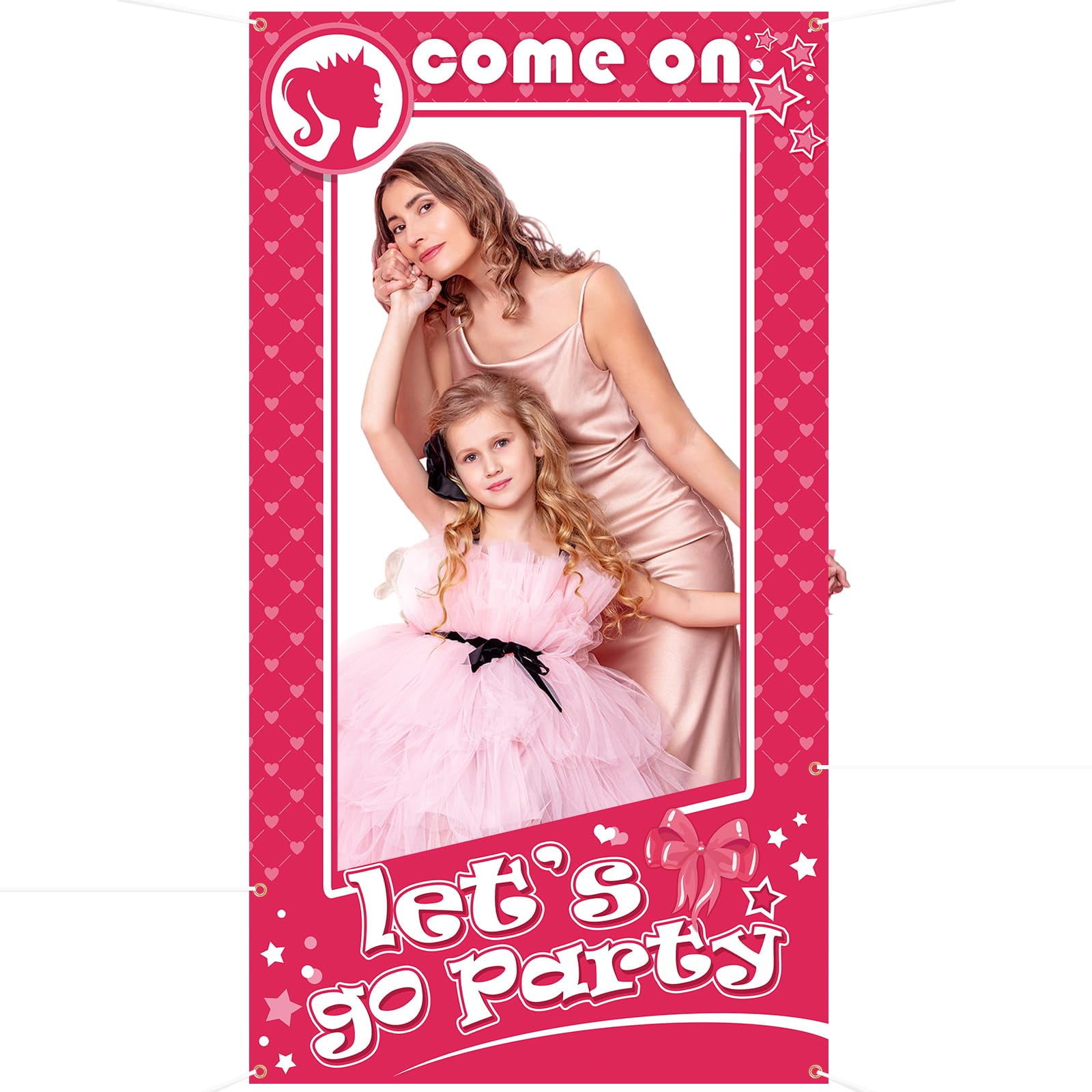 OTTPOOM Hot Pink Princess Photo Booth Backdrop, Pink Girls Birthday ...