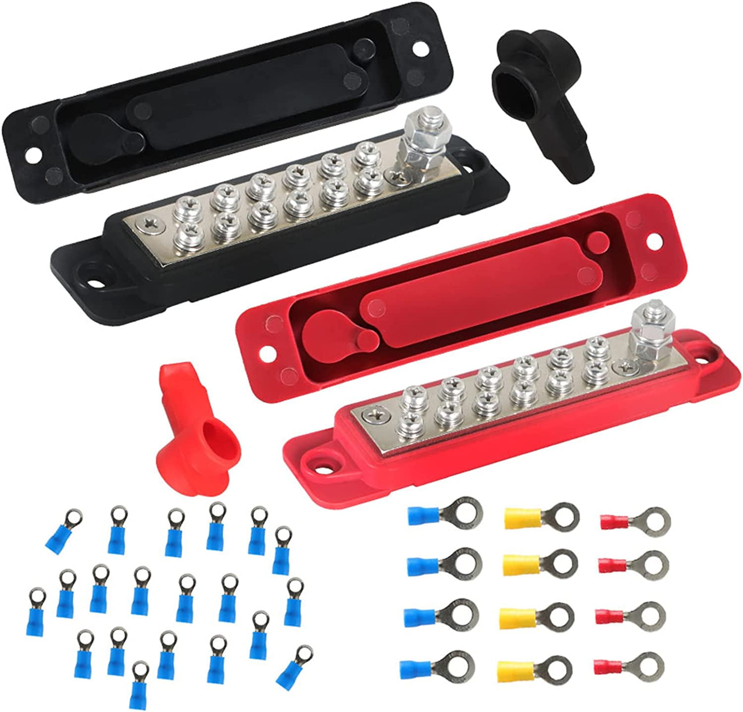 OTTULUR 12 Point Bus Bar Power Distribution Block 180A 12V DC Pair ...